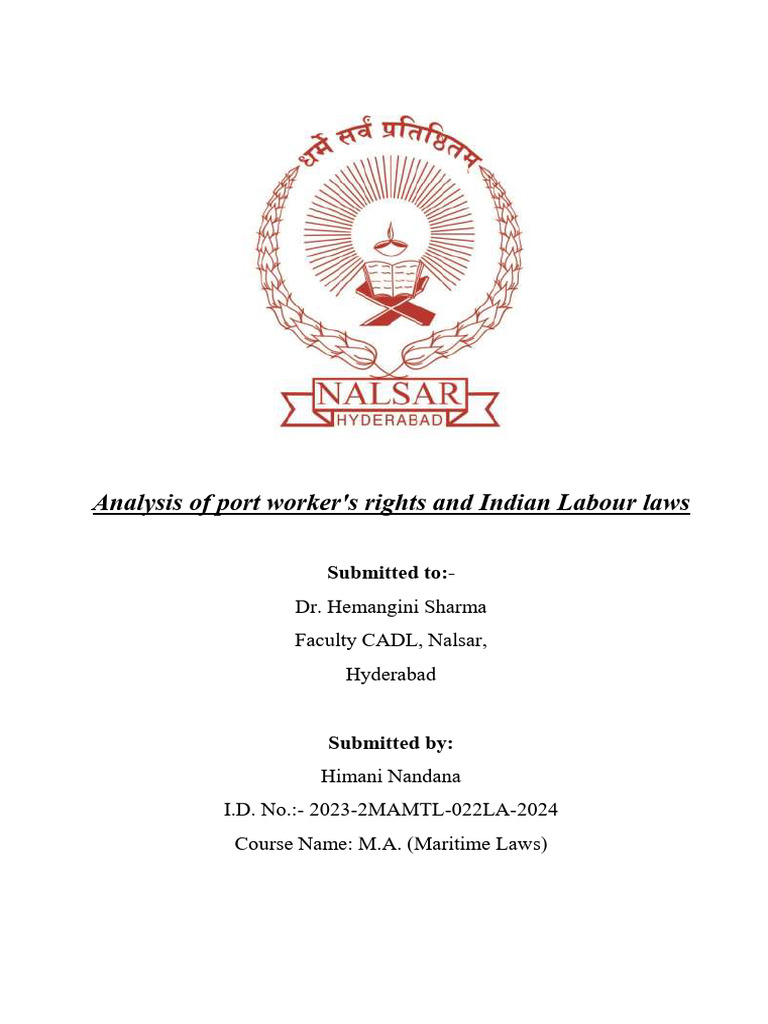 Port Workers' Rights in India: An Analysis | PDF | Employment | Labour Law