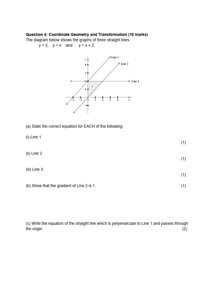 Coordinate Geometry CSEC Question | PDF