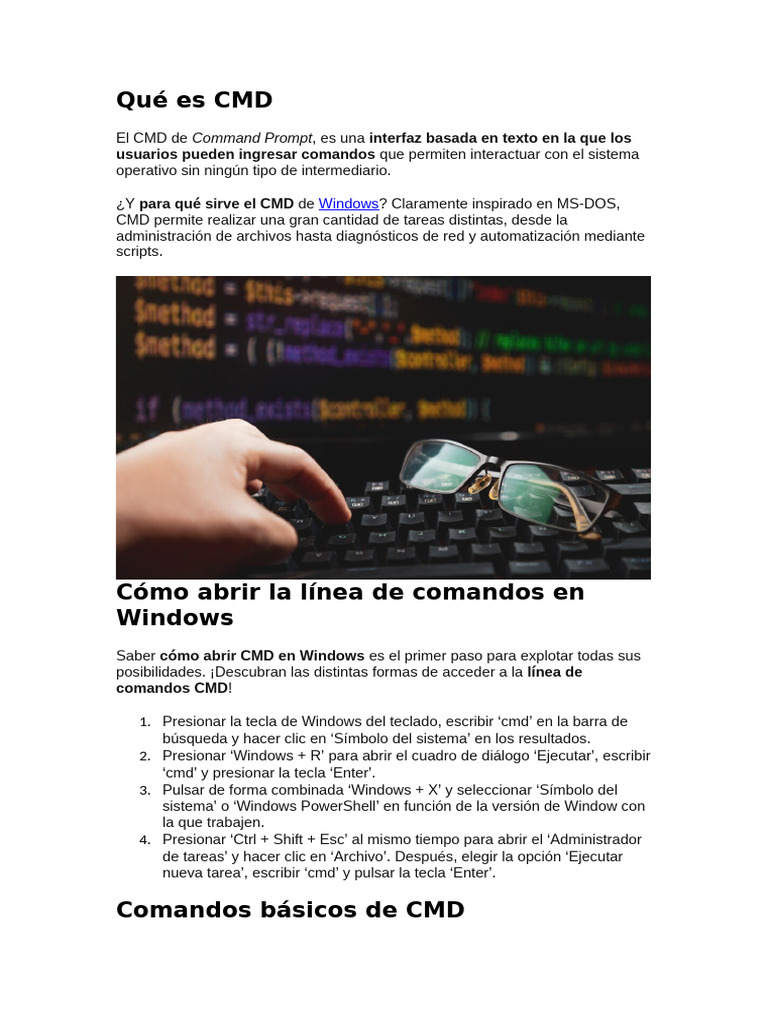 Qué Es CMD | PDF | Interfaz de línea de comando | Lenguaje de escritura