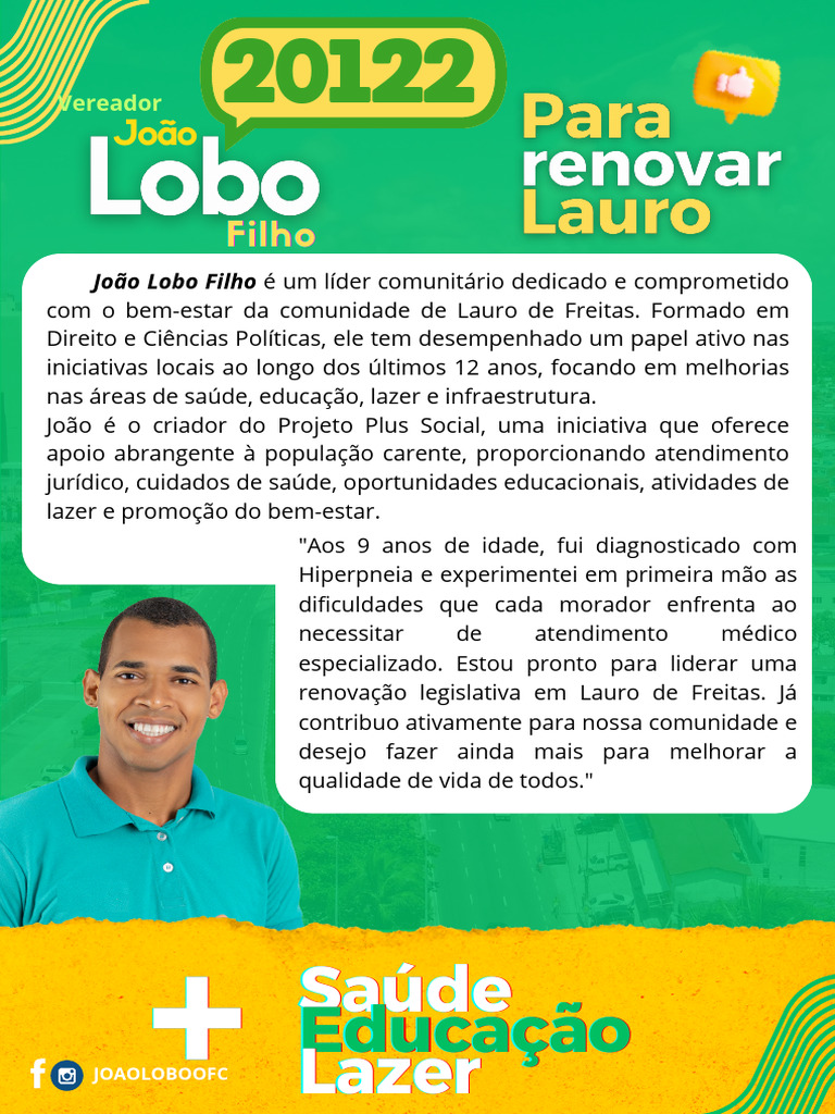 João Lobo Filho e o Projeto Plus Social | PDF