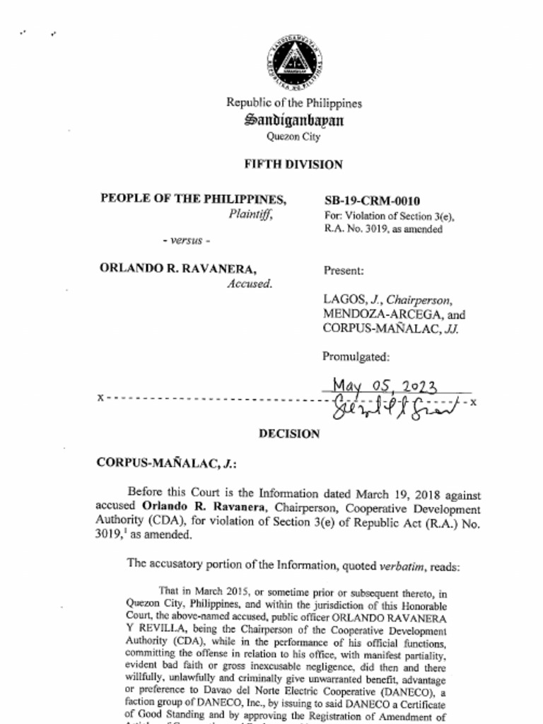 People Vs Orlando R Ravanera - 05 - 05 - 2023 | PDF