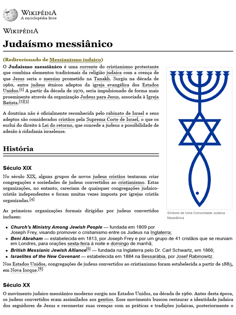 Judaísmo Messiânico: Crenças e História | PDF | Messias | Judeus e judaísmo