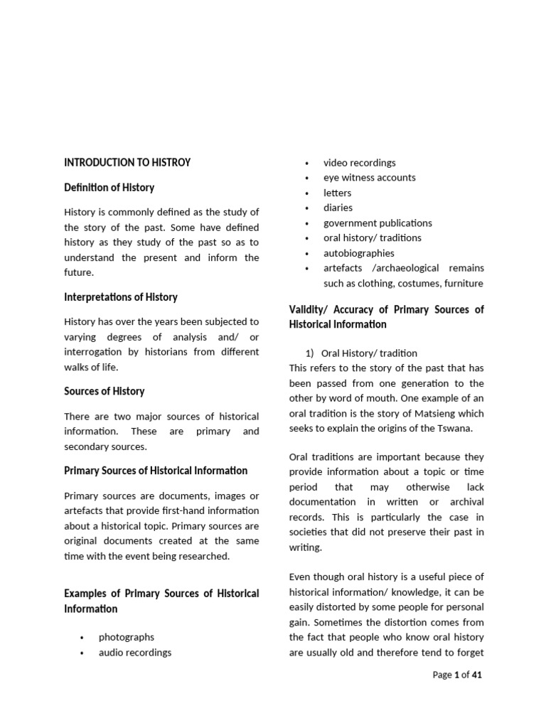 Form 4 History Notes at 2024 | PDF | Homo | Primary Sources