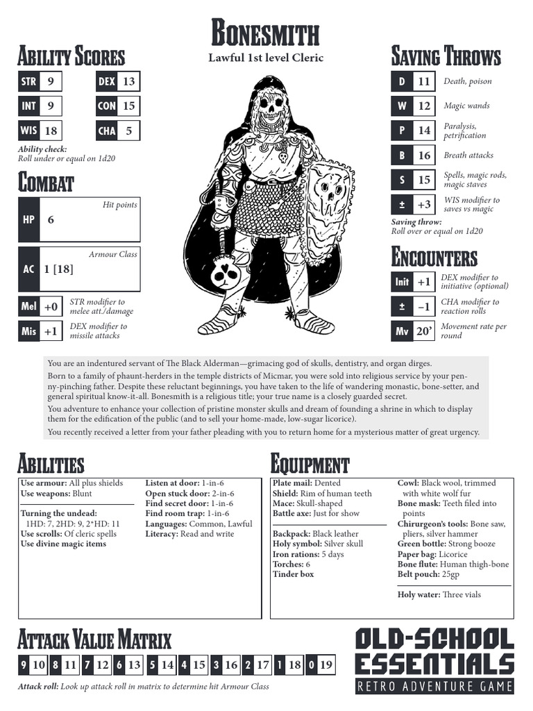 Personagens OSE | PDF | Dwarf (Dungeons & Dragons)