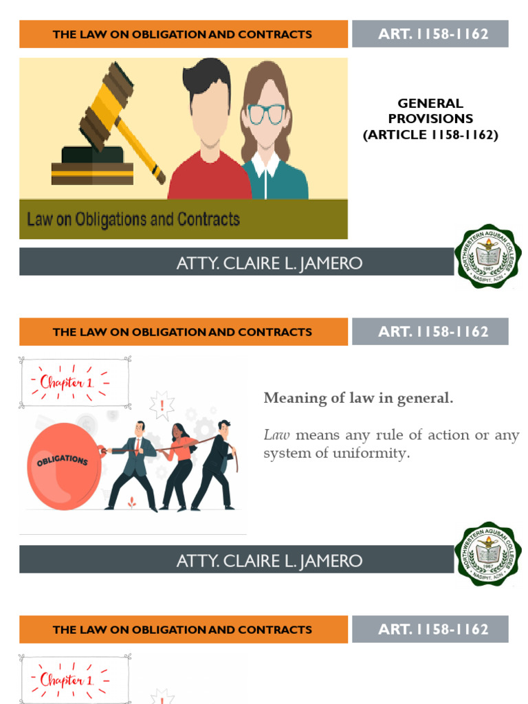 Obligation and Contract Chapter 1 1156 1162 | PDF | Justice | Crime & Violence