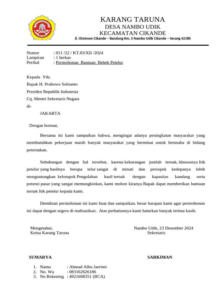 Proposal Bebek Petelur PT Sec | PDF