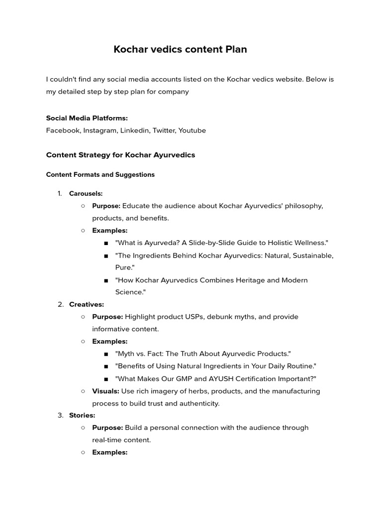 Kochar Ayurvedics Social Media Strategy | PDF | Ayurveda | Brand