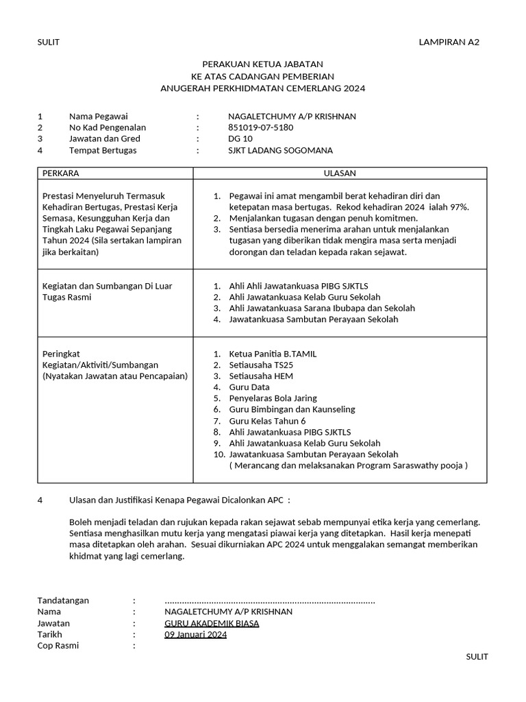 Borang Pencalonan Apc Docx - Naga | PDF