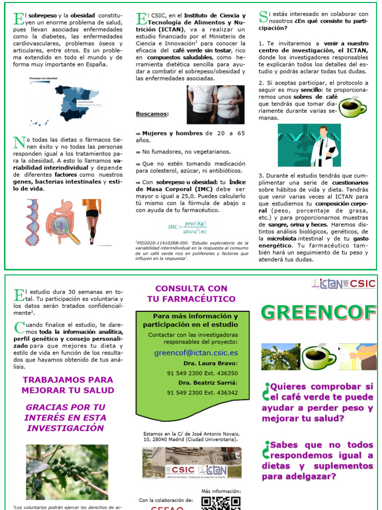 Greencof Triptico | PDF | Obesidad | Especialidades Medicas