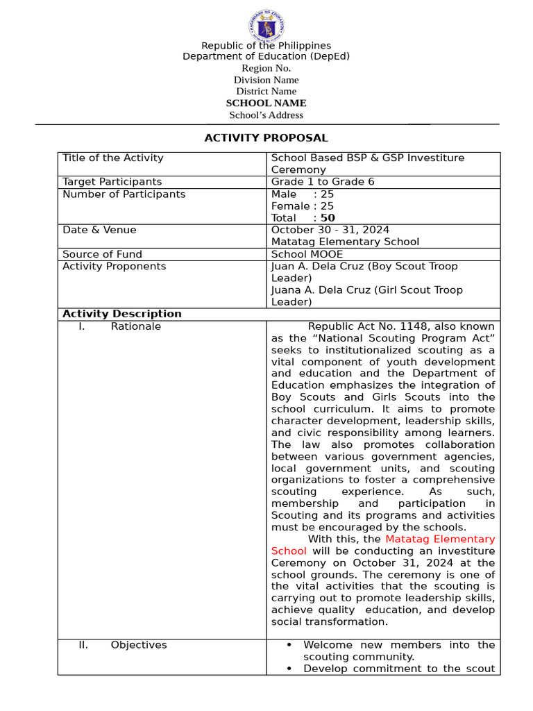 BSP&GSP Investiture Ceremony | PDF