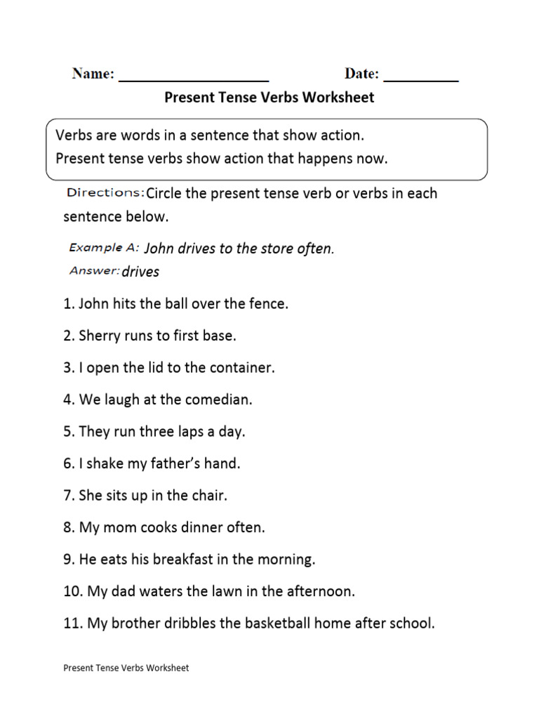 ENGLISH Q2 W2 Present-Tense-Verbs | PDF