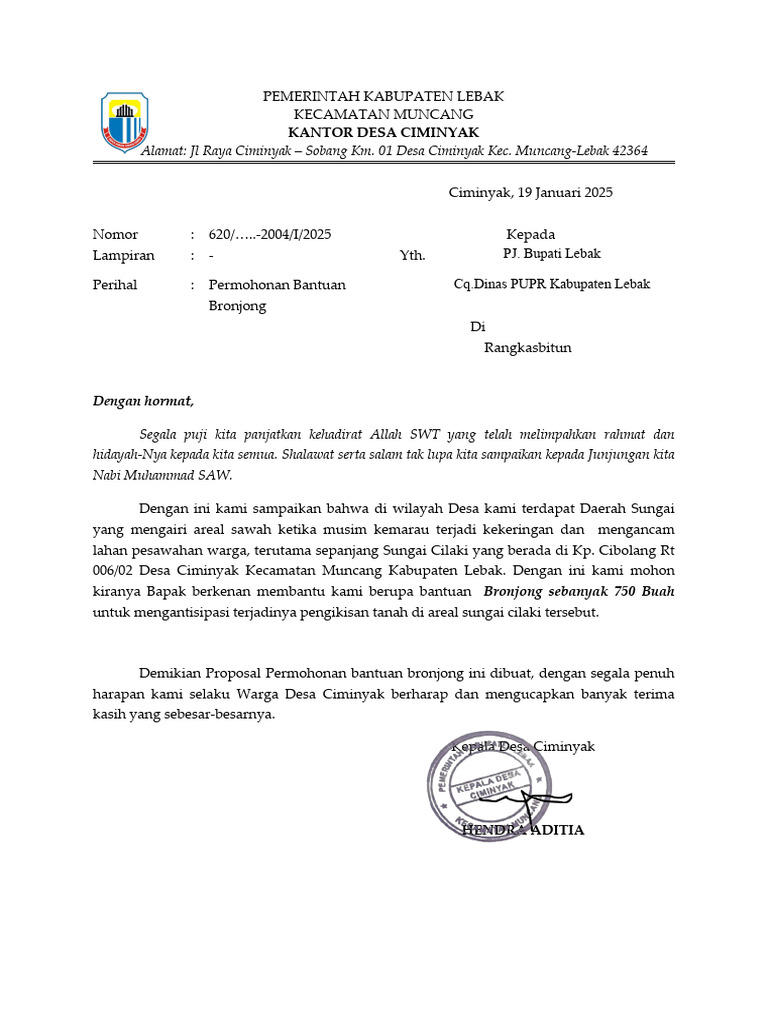 Proposal Bronjong Ka Pudin | PDF