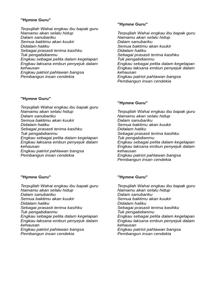 Hymne Guru | PDF