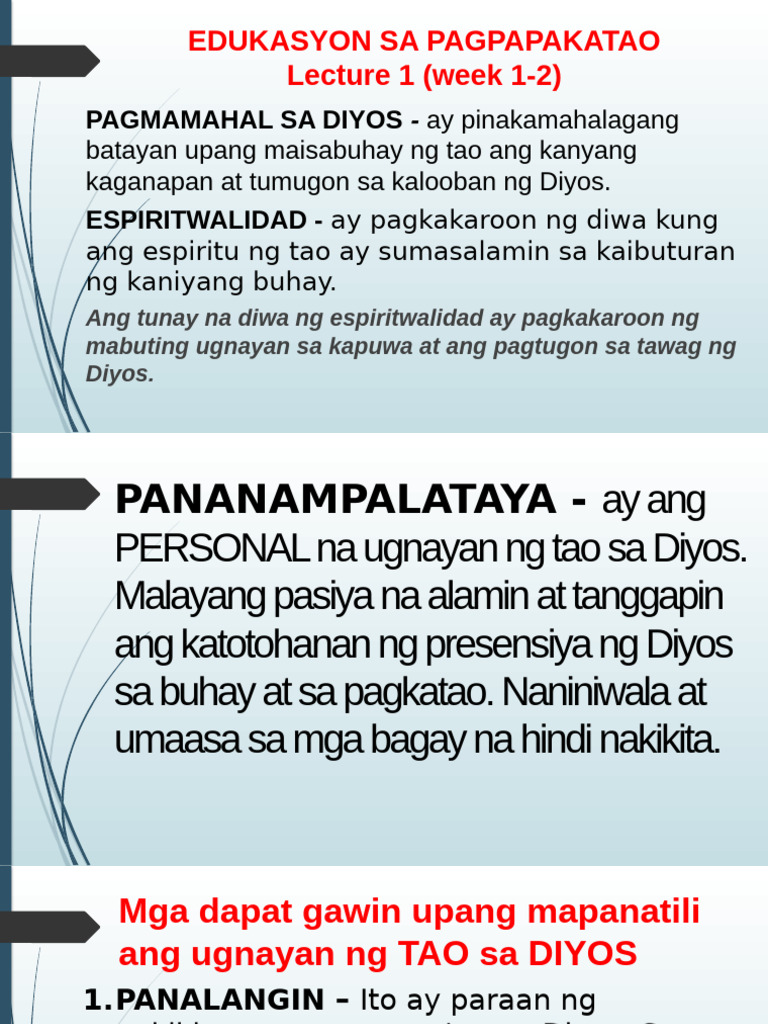 G10 ESP LECTURE 1 Week 1 2 | PDF