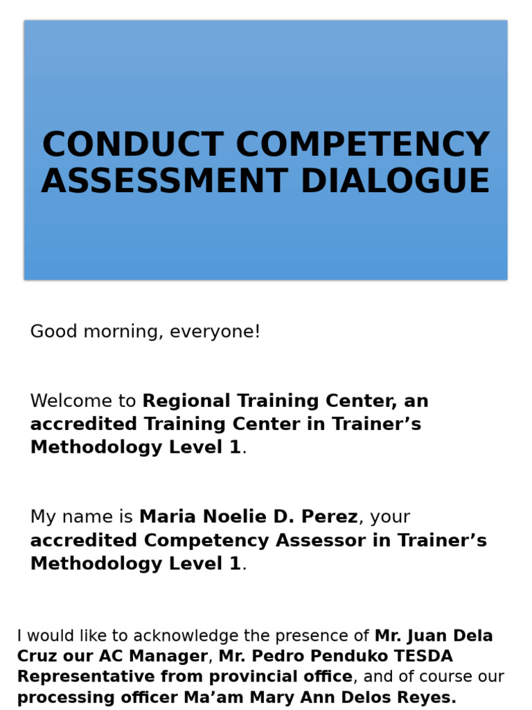 Competency Assessment Guide for Trainers | PDF | Cognition