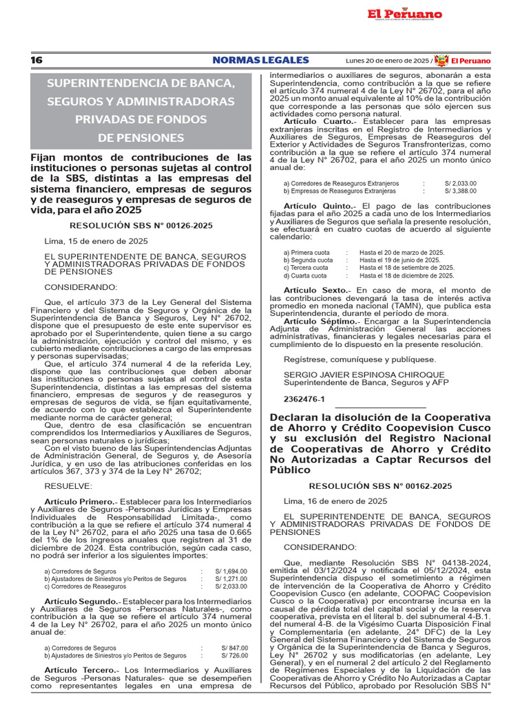 Superintendencia de Banca, Seguros Y Administradoras Privadas de Fondos de Pensiones | PDF ...