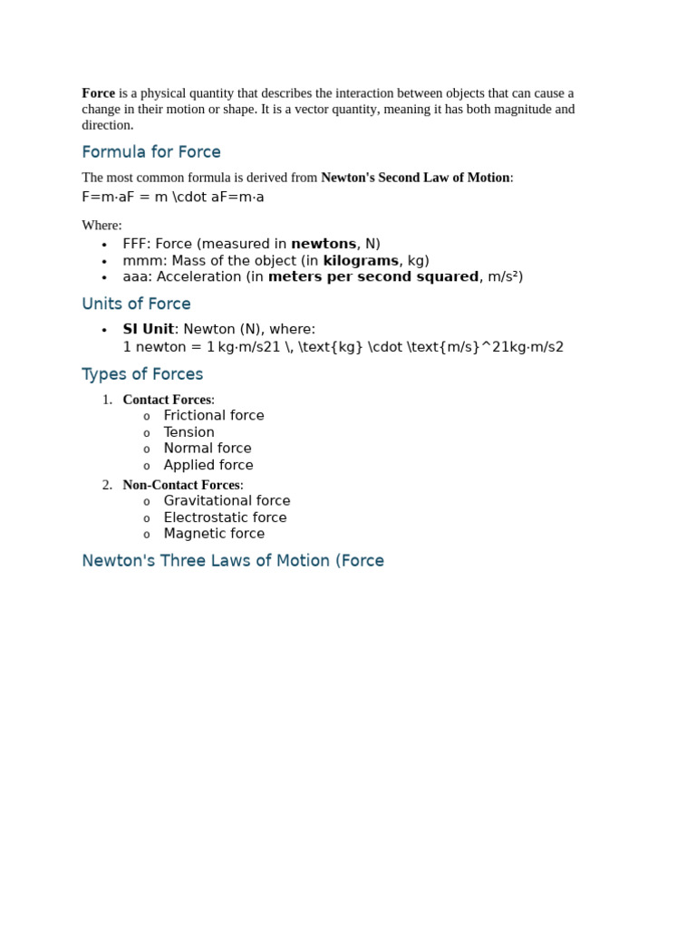 Understanding Force and Motion | PDF