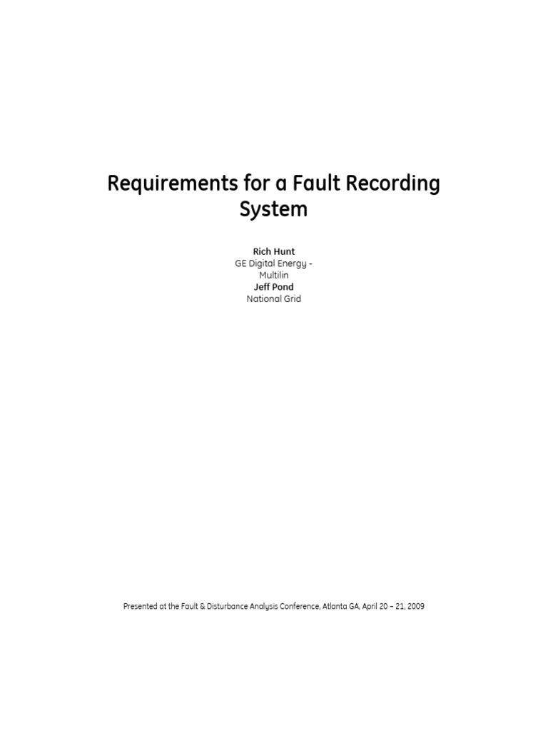 Requirements-For-A-Fault-Recording CAP111 | PDF | Electrical Impedance ...