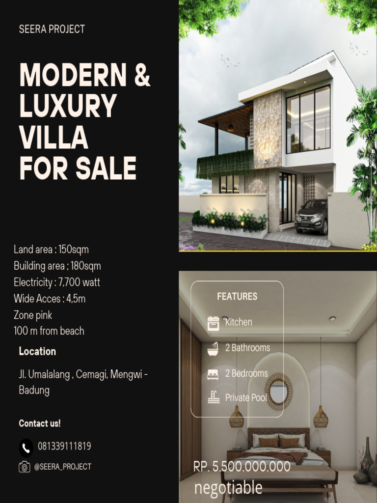 Black White Bold Simple Real Estate Villa Instagram Post | PDF