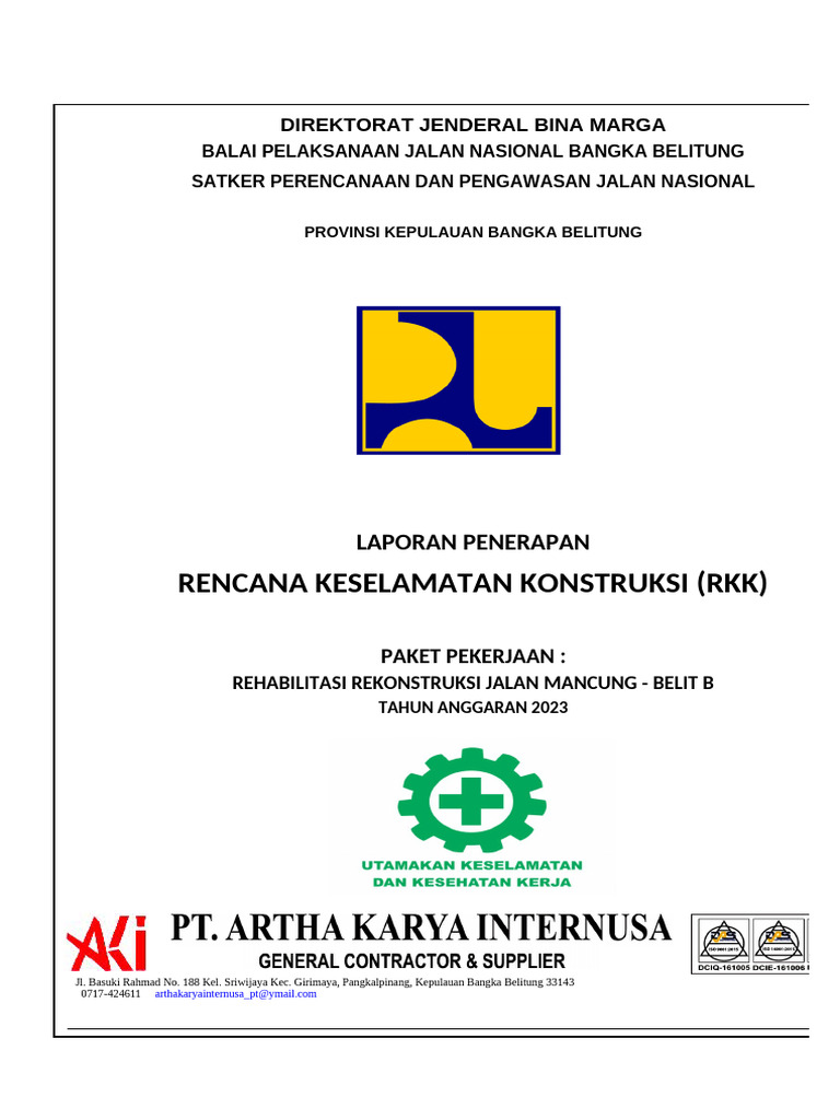 RKK K3 Konstruksi PT. AKI | PDF