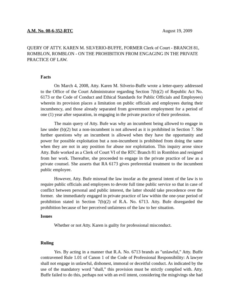 A.M. No. 08-6-352-RTC Case Digest | PDF | Justice | Crime & Violence