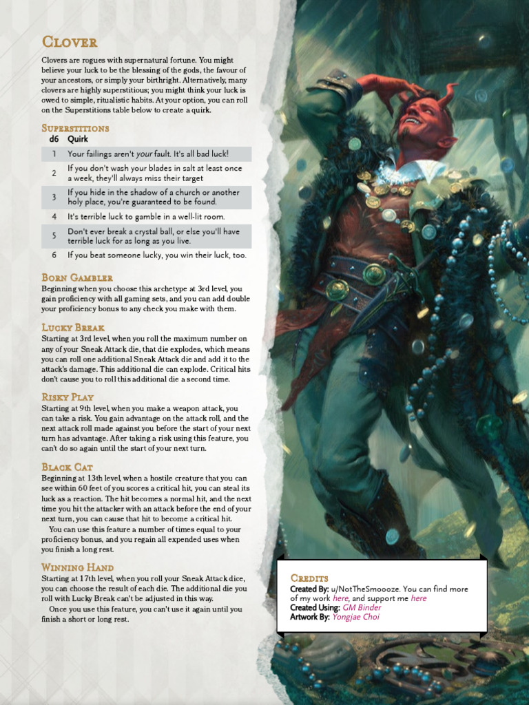 Clover Roguish Archetype | PDF | Luck