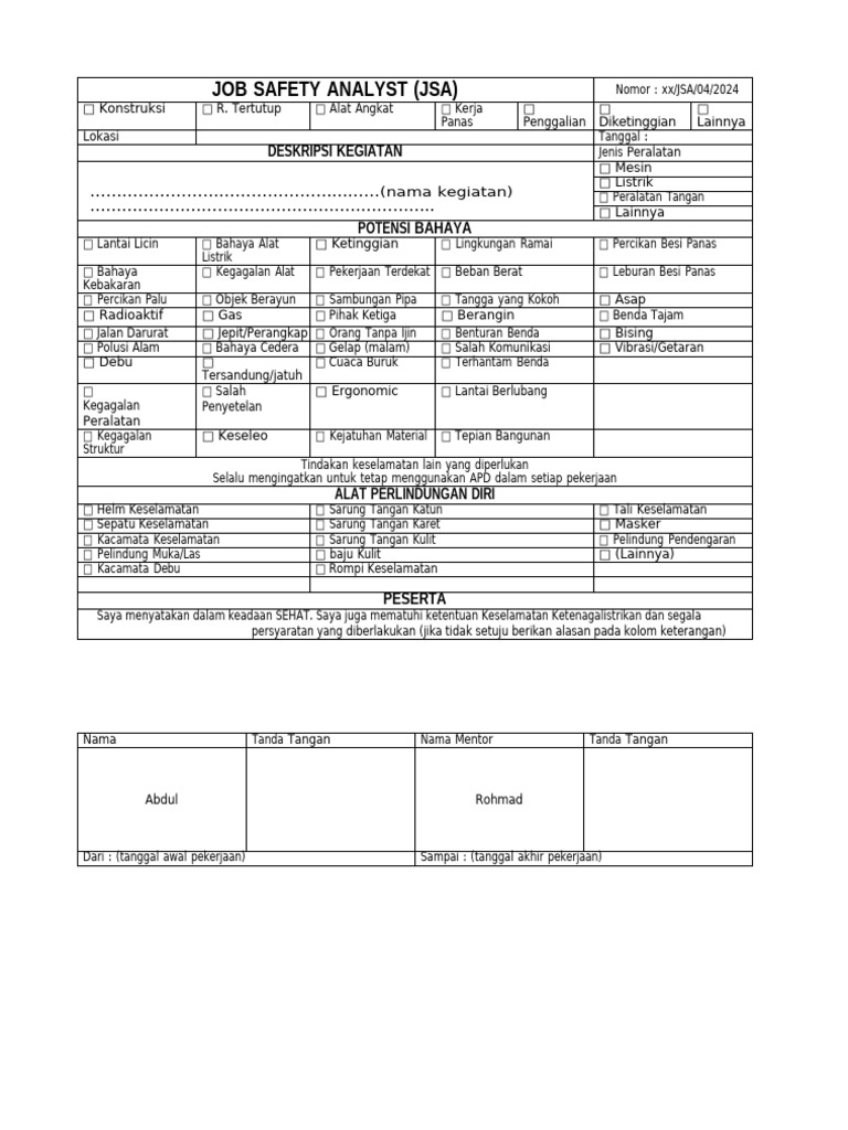 Job Safety Analyst | PDF