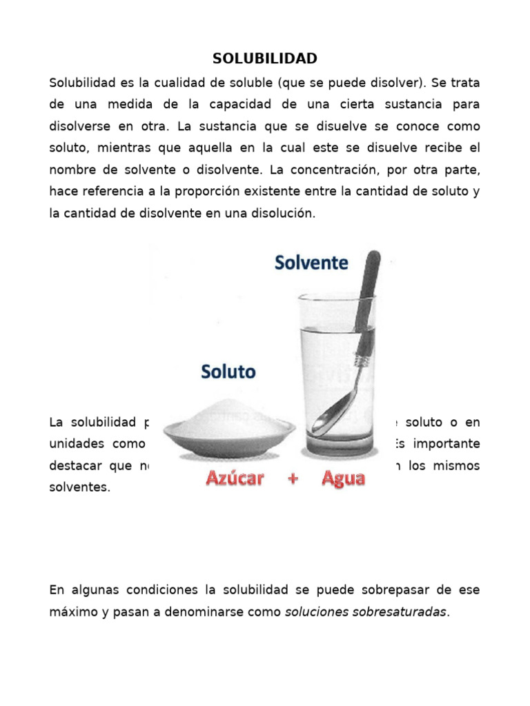 Conceptos Clave de Solubilidad | PDF