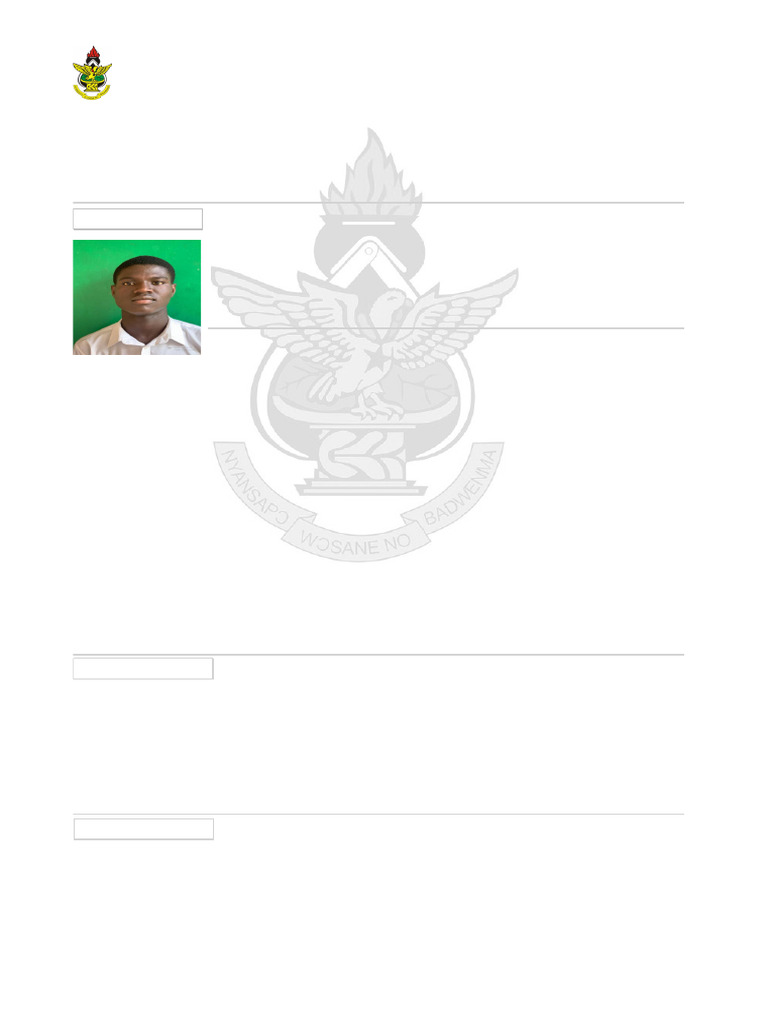KNUST ONLINE ADMISSIONS-Applicant ID - 20967152 2 | PDF