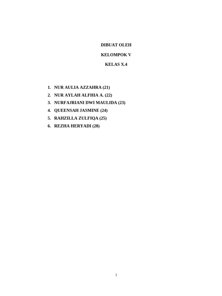 daftar isi, kata pengantar tugas elong ugi | PDF