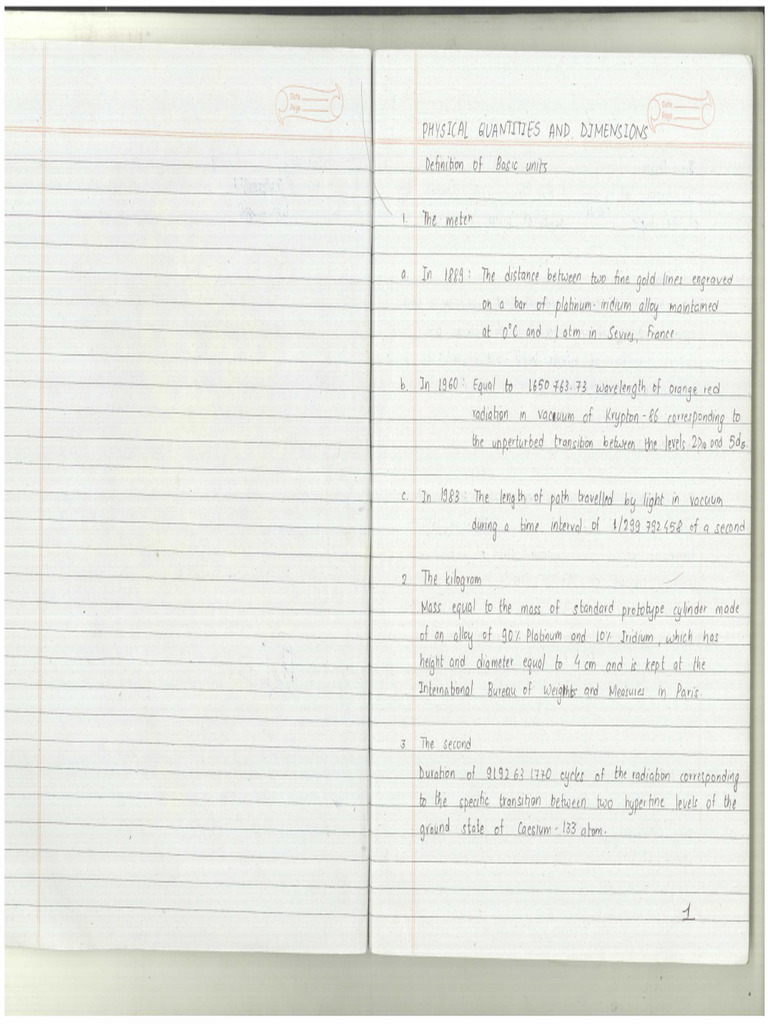 Physical Quantity CH01 | PDF