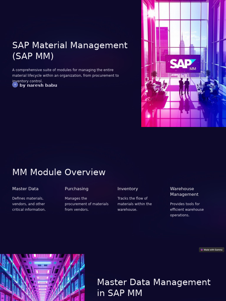 SAP-Material-Management-SAP-MM | PDF | Warehouse | Inventory