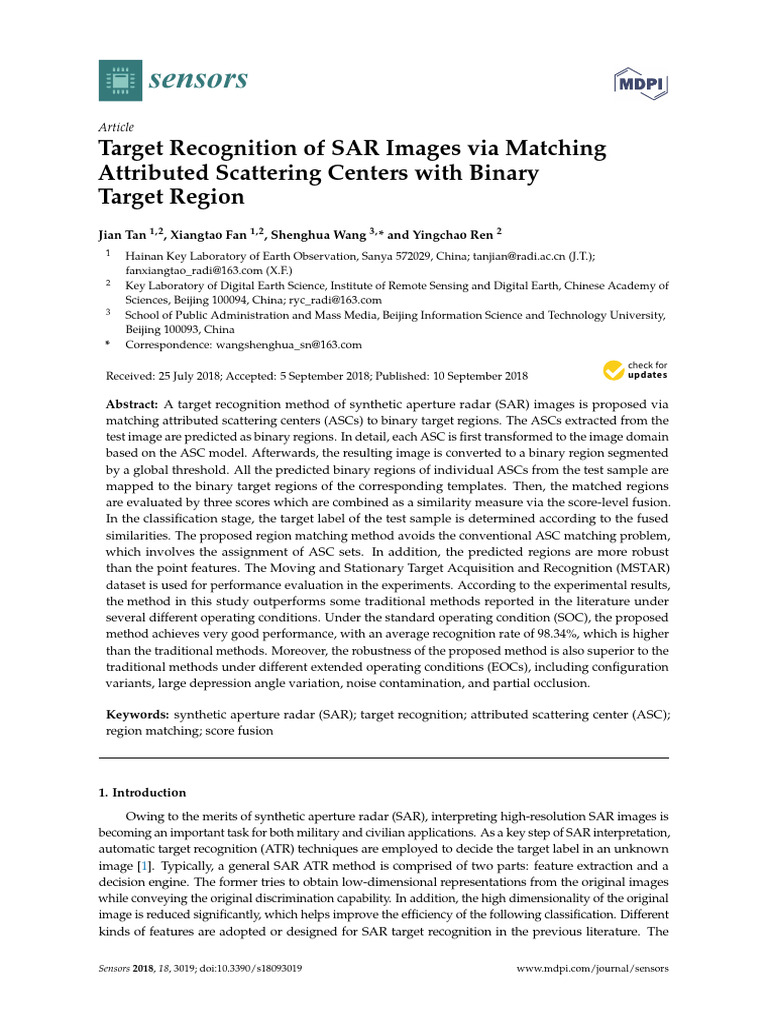 Target Recognition of SAR Images Via Matching Attr | PDF | Image Segmentation | Waves