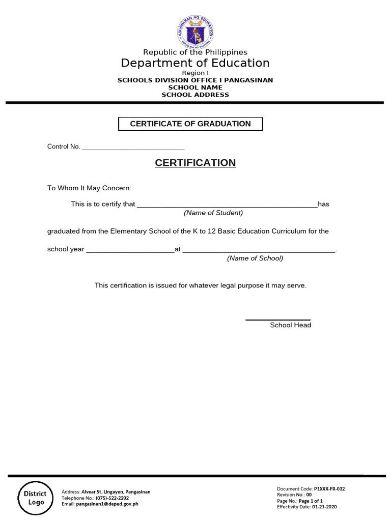 Certificate of Graduation | PDF