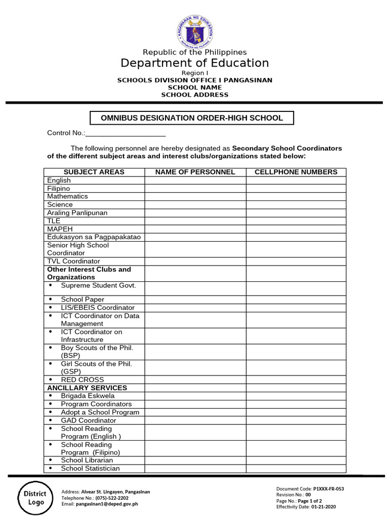 Omnibus Designation Order | PDF