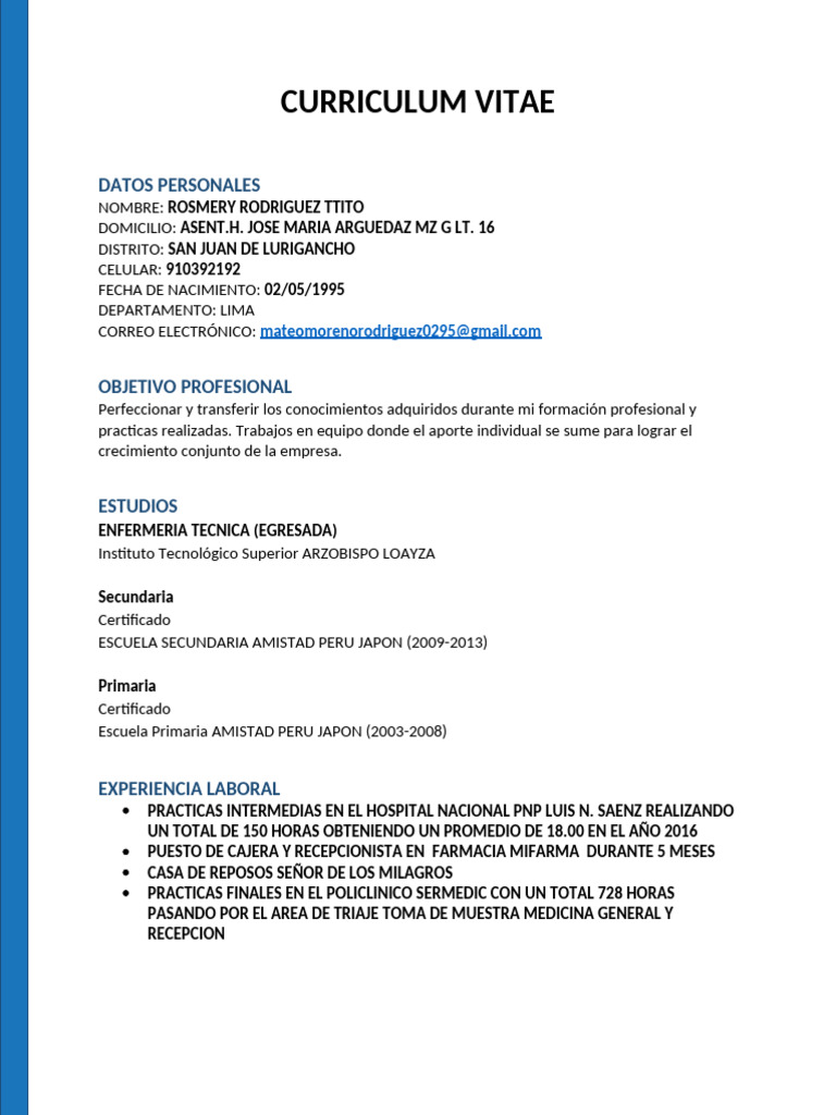 Curriculum Vitae Jose | PDF