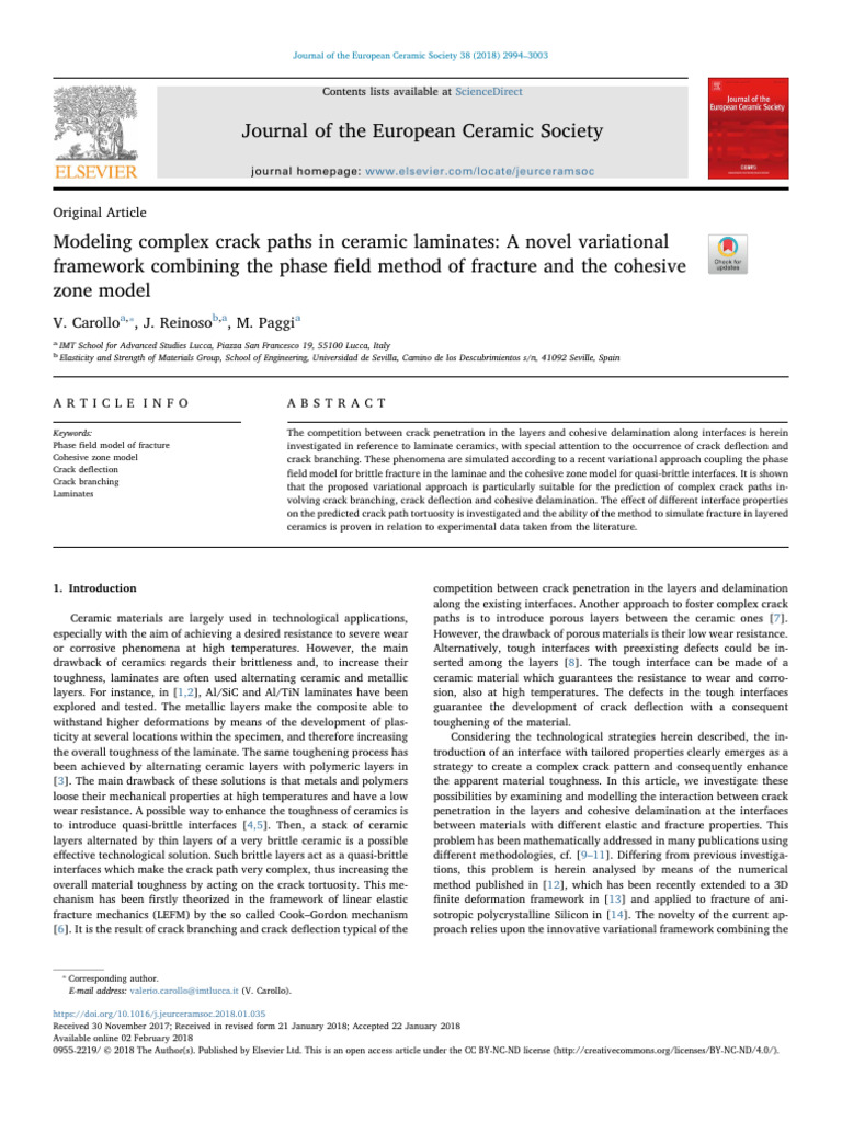 Modeling Complex Crack Paths in Ceramic Laminates a Novel Variational ... Modeling Complex Crack Paths in Ceramic Laminates a Novel Variational ...