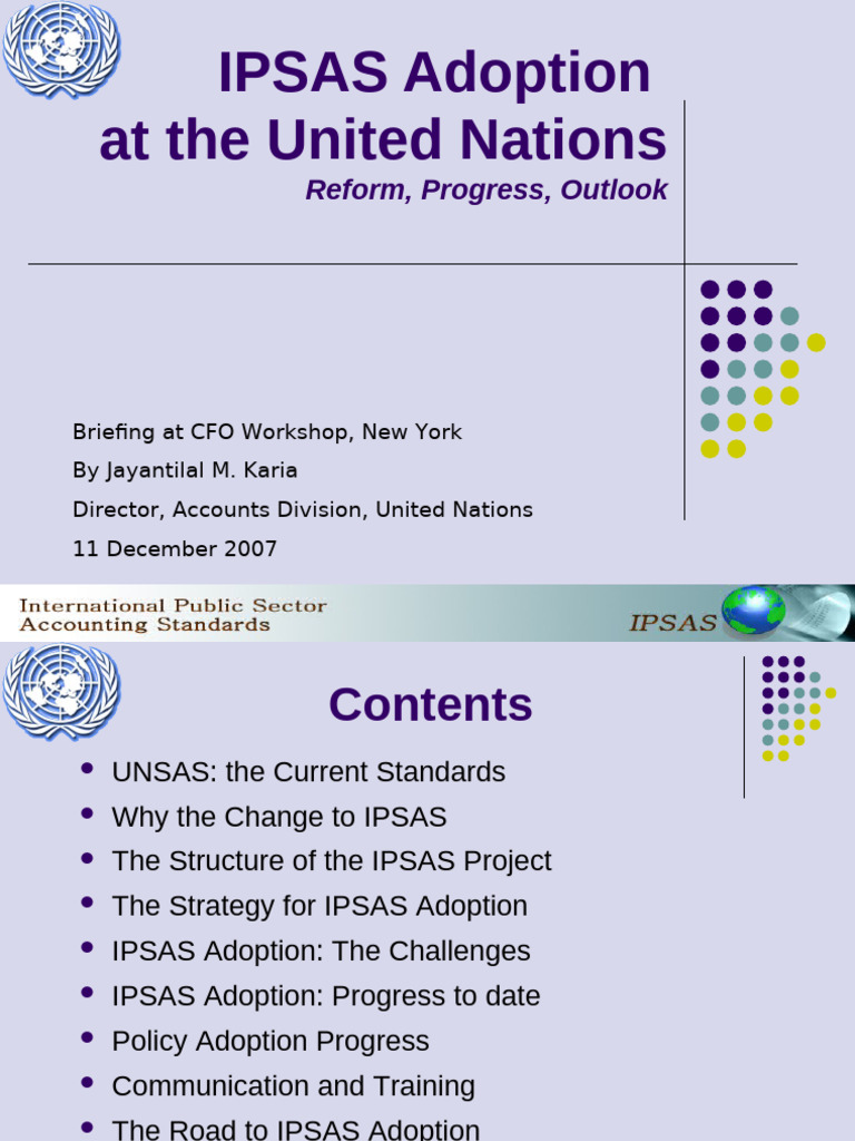 IPSAS Adoption at The United Nations Reform, Progress, Outlook | PDF ...