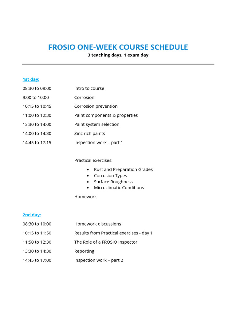 Frosio 3+1days | PDF