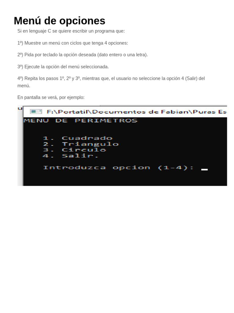 8.1 Menu de Opciones Con Do While | PDF