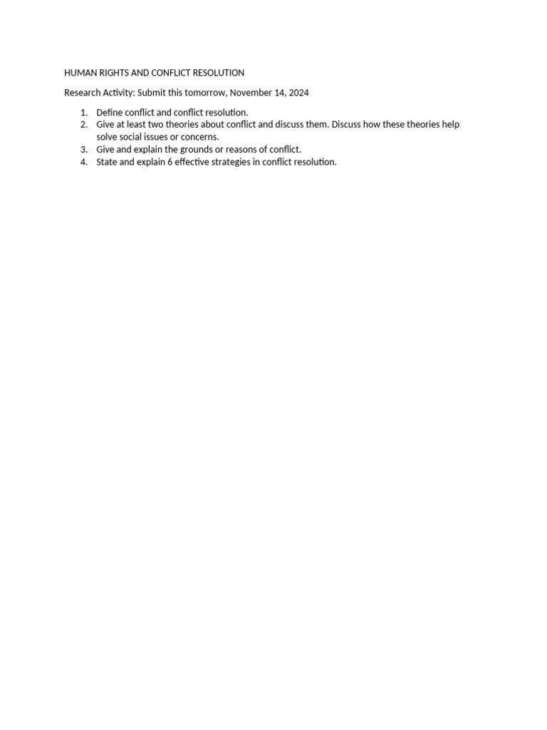 Conflict Resolution Strategies Guide | PDF