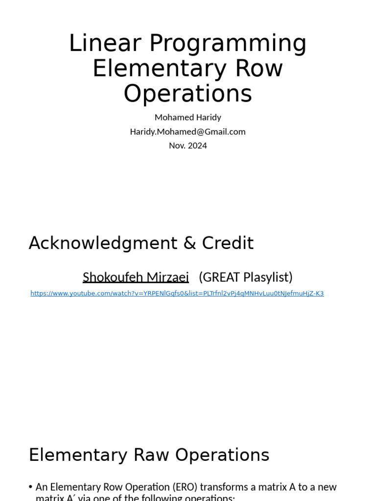 Matrix Row Operations Guide | PDF