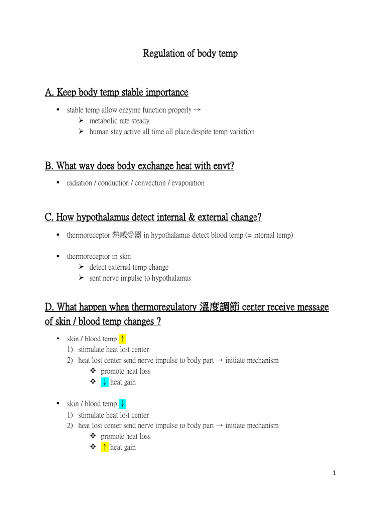 33.regulation of Body Temp | PDF | Skin | Thermoregulation