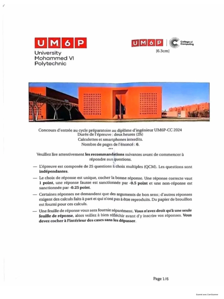 Concours Um6p 2024 | PDF