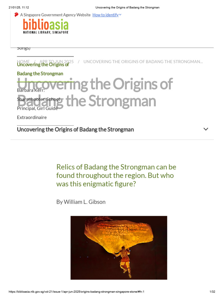 Uncovering The Origins of Badang The Strongman | PDF