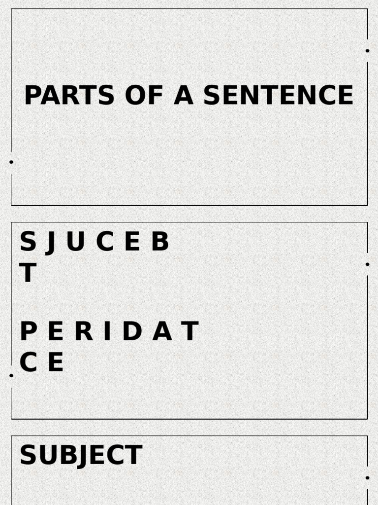 Understanding Sentence Parts | PDF