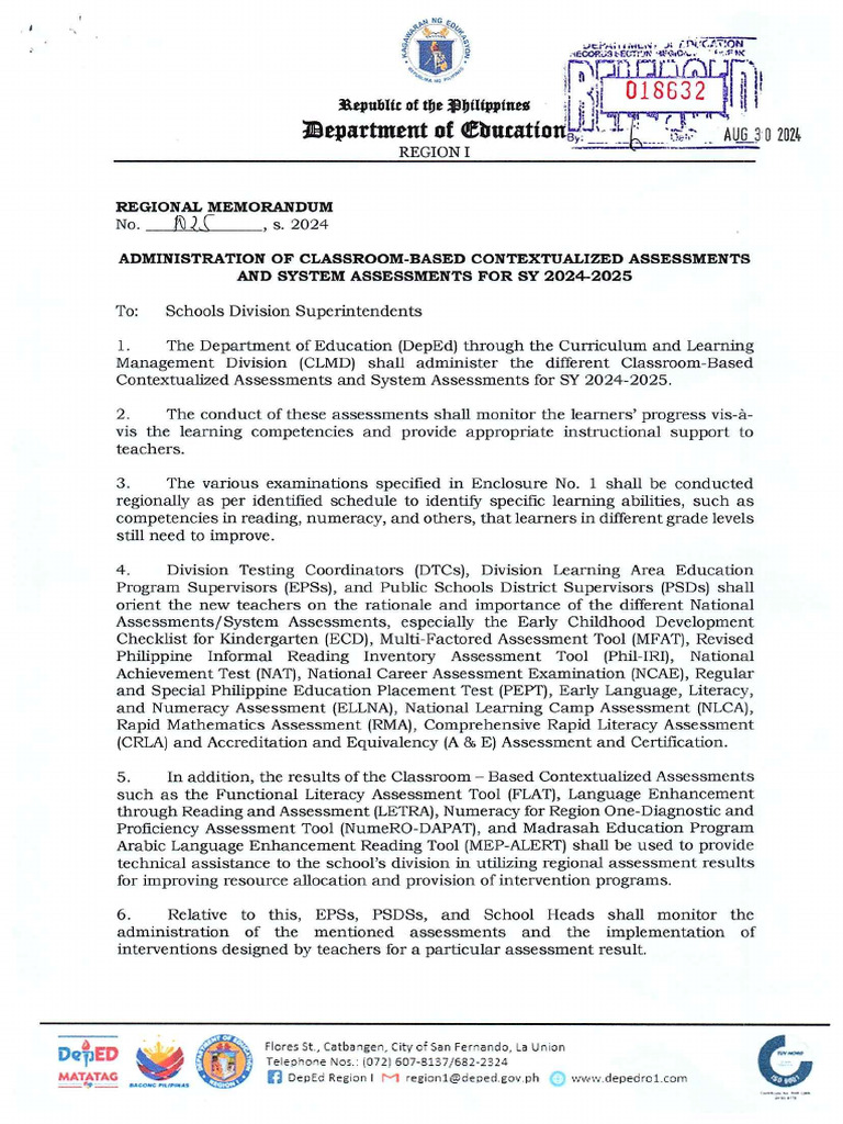 rm1025s2024-ADMINISTRATION-OF-CLASSROOM-BASED-CONTEXTUALIZED-ASSESSMENTS-AND-SYSTEM-ASSESSMENT ...