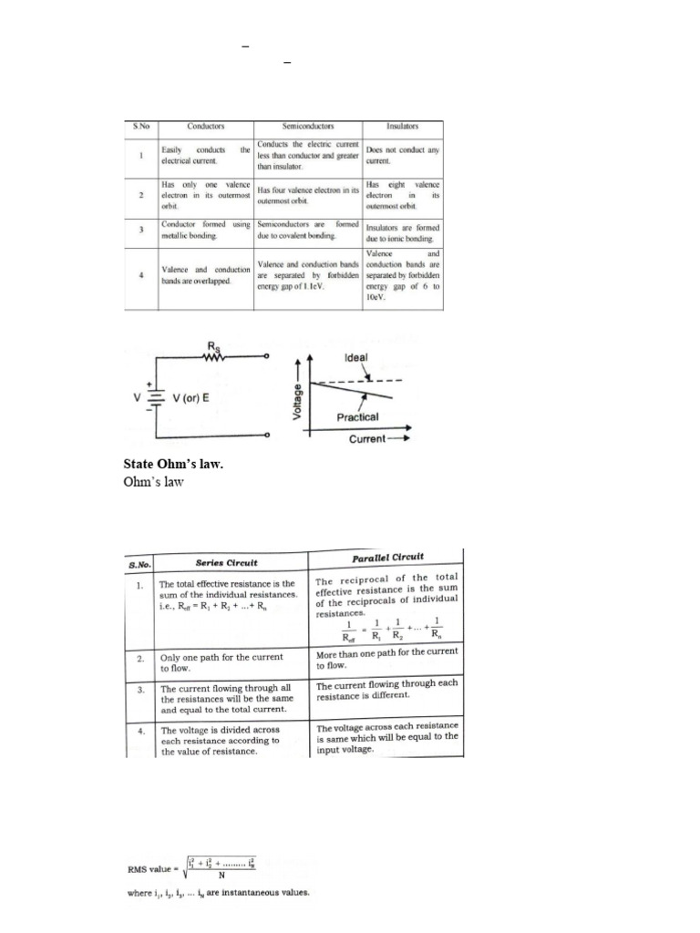 22EI1251 Internal 1 - IMP Questions | PDF | Ac Power | Electrical Network