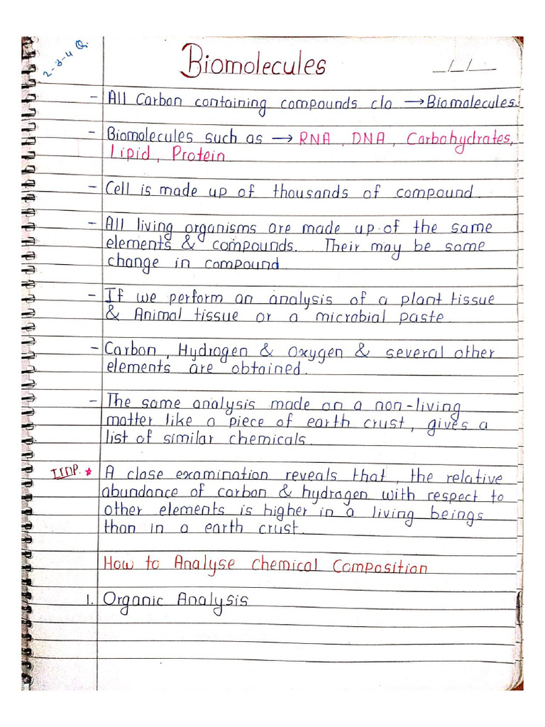 Biomolecules Notes by GSG Sir | PDF
