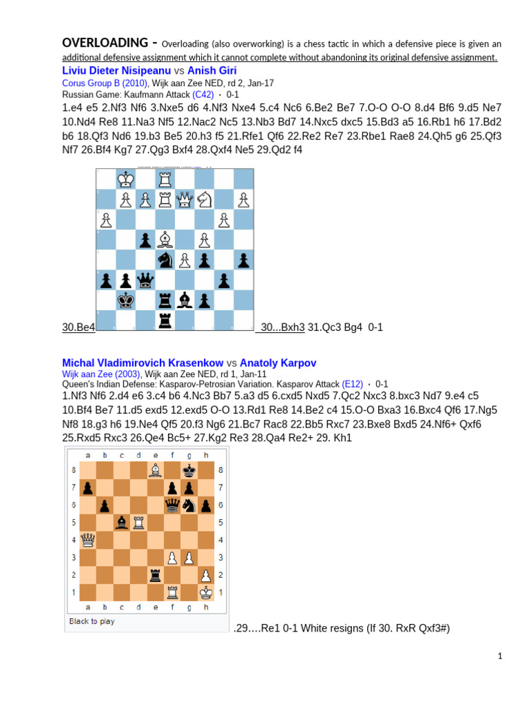 Chess-Overloading | PDF | Chess | Chess Theory